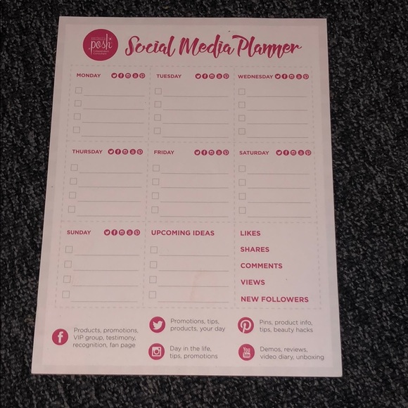 Perfectly Posh | Other | Perfectly Posh Social Media Planner Pad | Poshmark
